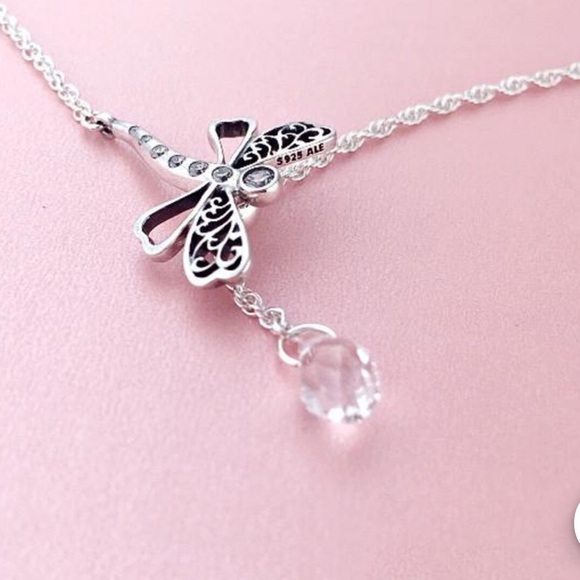 Pandora | Jewelry | Pandora Dreamy Dragonfly Lariat Necklace Sterling ...